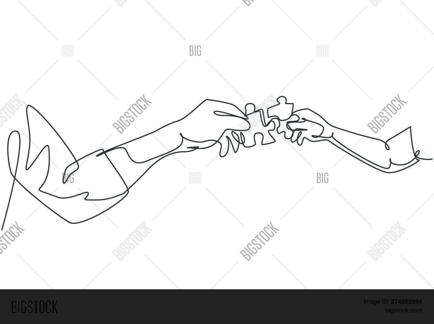 One Line Drawing Two Vector & Photo (Free Trial) | Bigstock