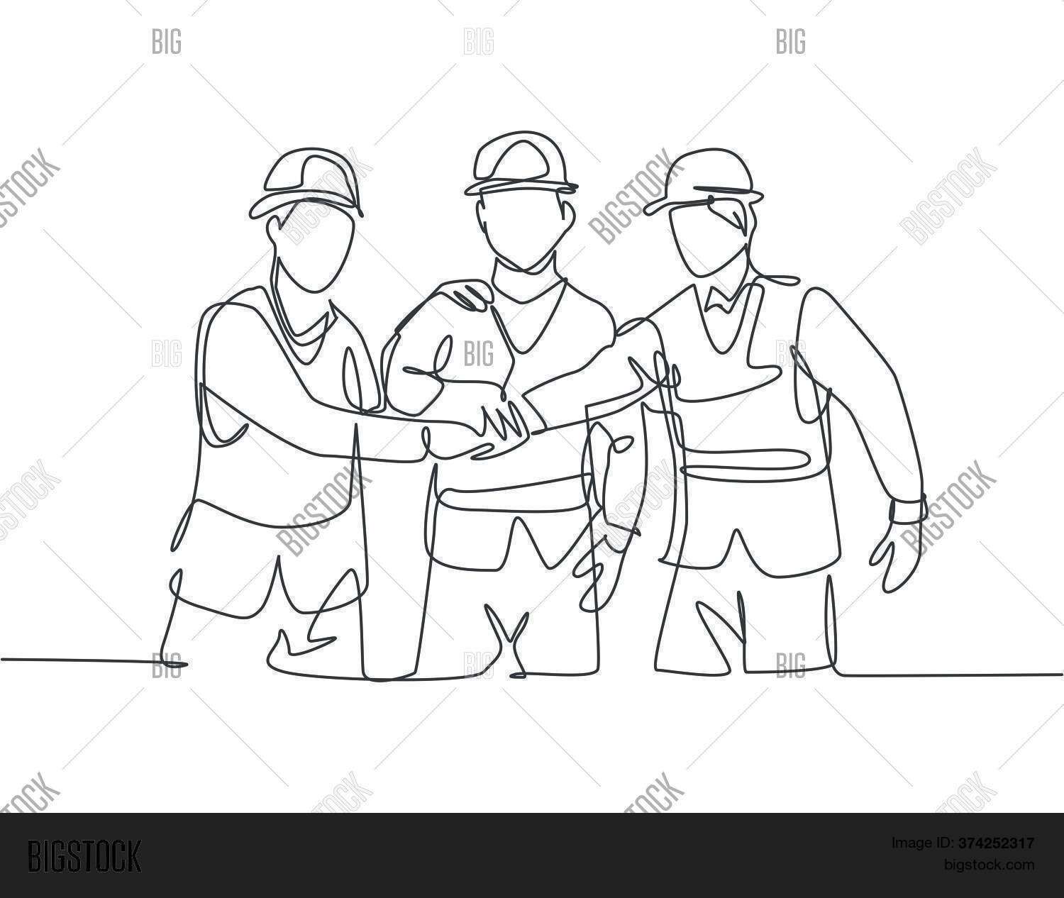 One Line Drawing Vector & Photo (Free Trial) | Bigstock