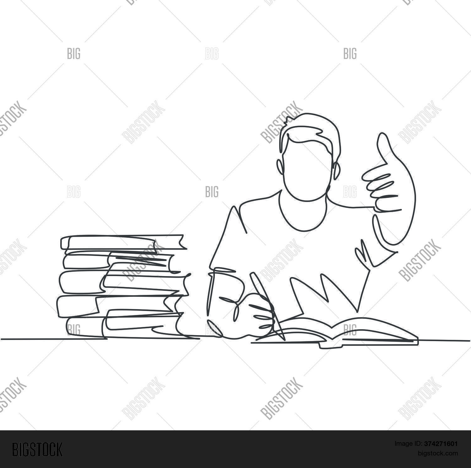 One Line Drawing Vector & Photo (Free Trial) | Bigstock