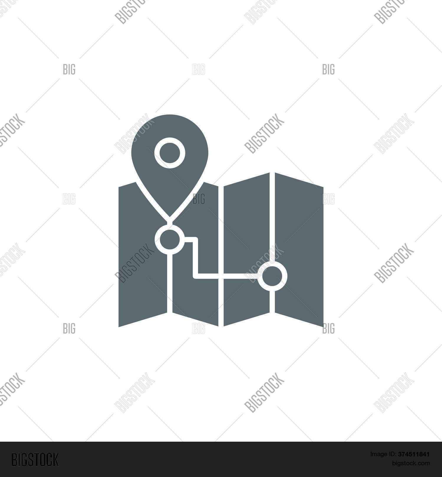 Route On Map Vector Vector & Photo (Free Trial) | Bigstock