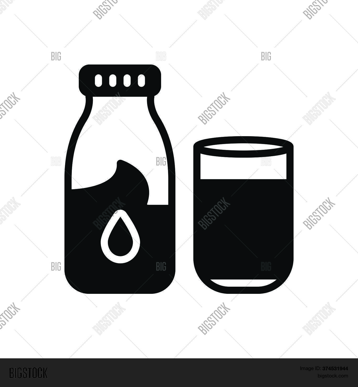 Black Solid Icon Milk Vector & Photo (Free Trial) | Bigstock