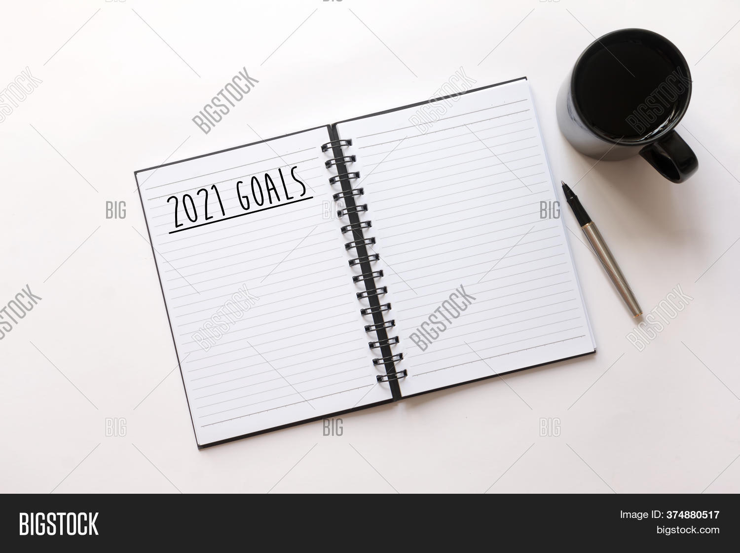 Flat Lay Open Notebook Image & Photo (Free Trial) | Bigstock
