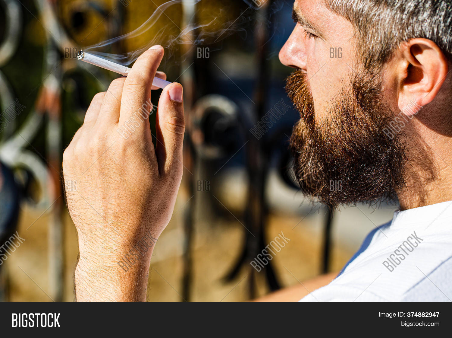 Bearded Man Cigar. Image & Photo (Free Trial) | Bigstock