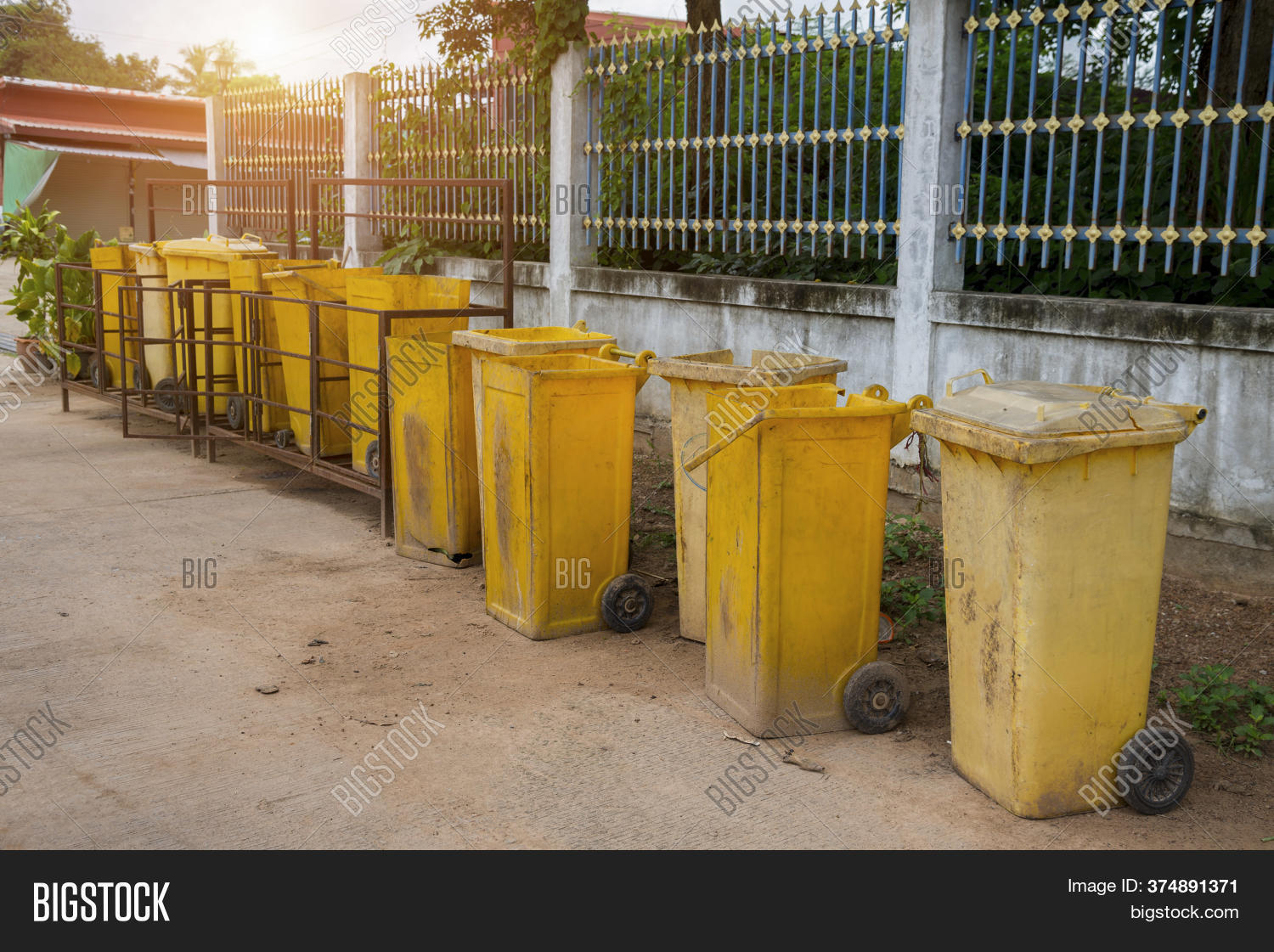 Yellow Trash Can Image & Photo (Free Trial) | Bigstock