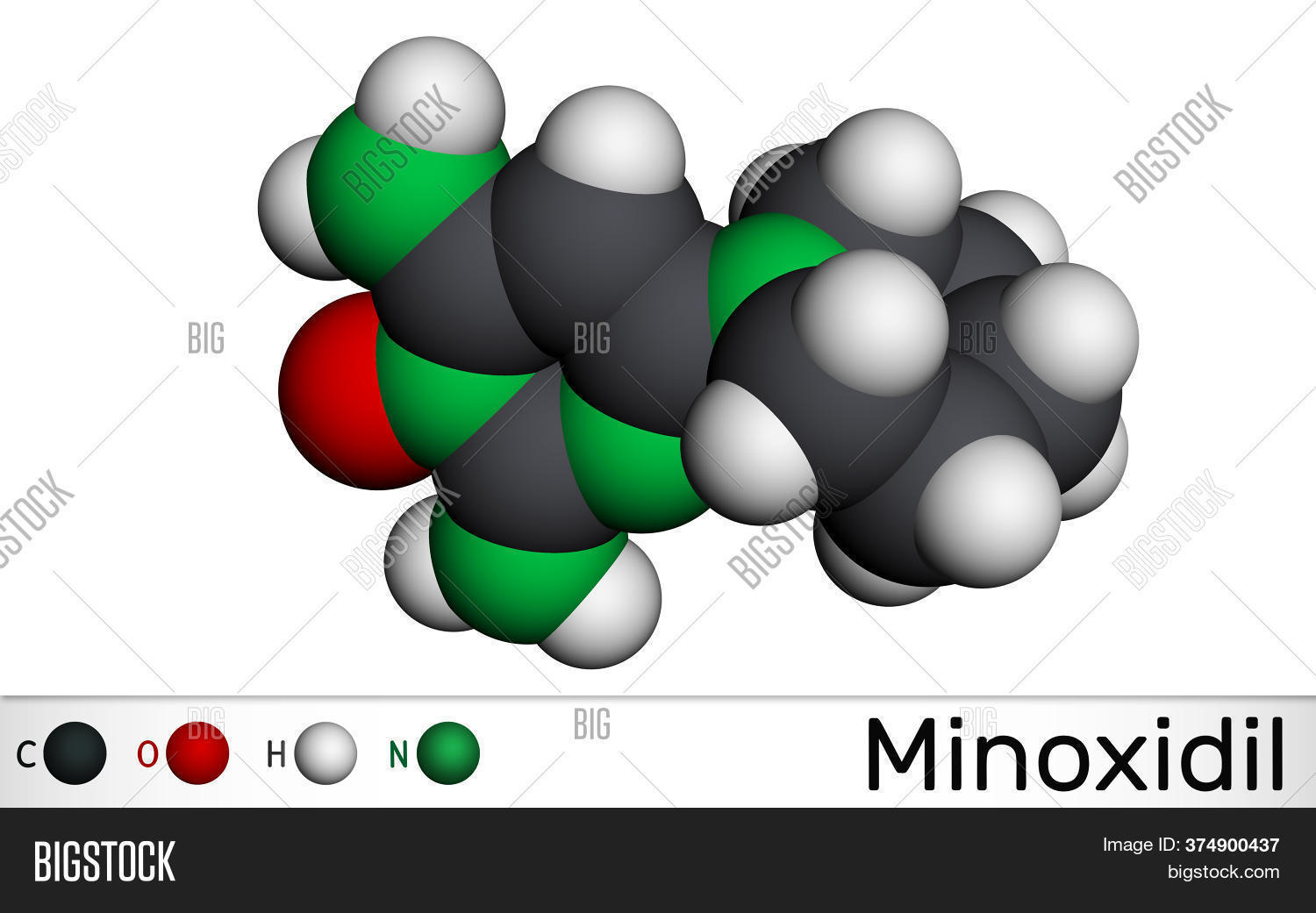 Minoxidil Molecule. Image & Photo (Free Trial) | Bigstock