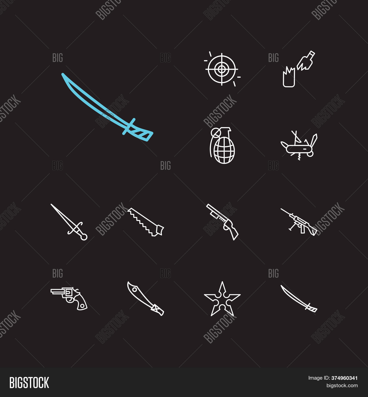 Weapons Icons Set. Image & Photo (Free Trial) | Bigstock