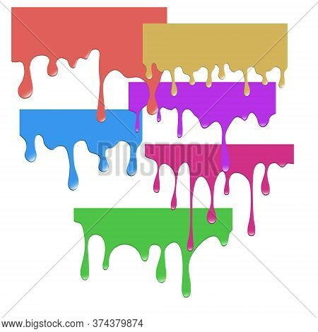 Set Dripping Paints. Vector & Photo (Free Trial) | Bigstock
