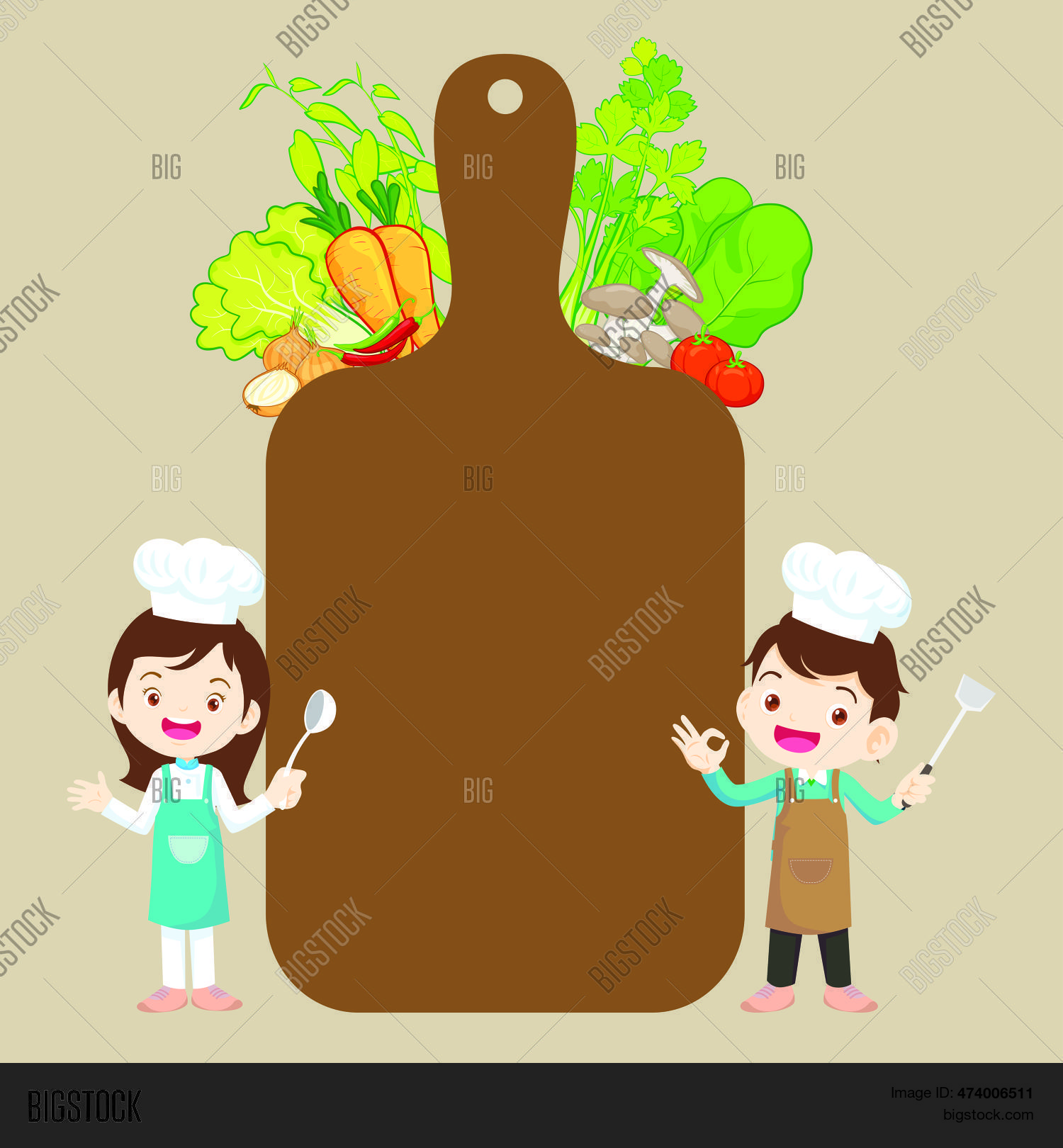 Chef Kids Cooking Vector & Photo (Free Trial) | Bigstock