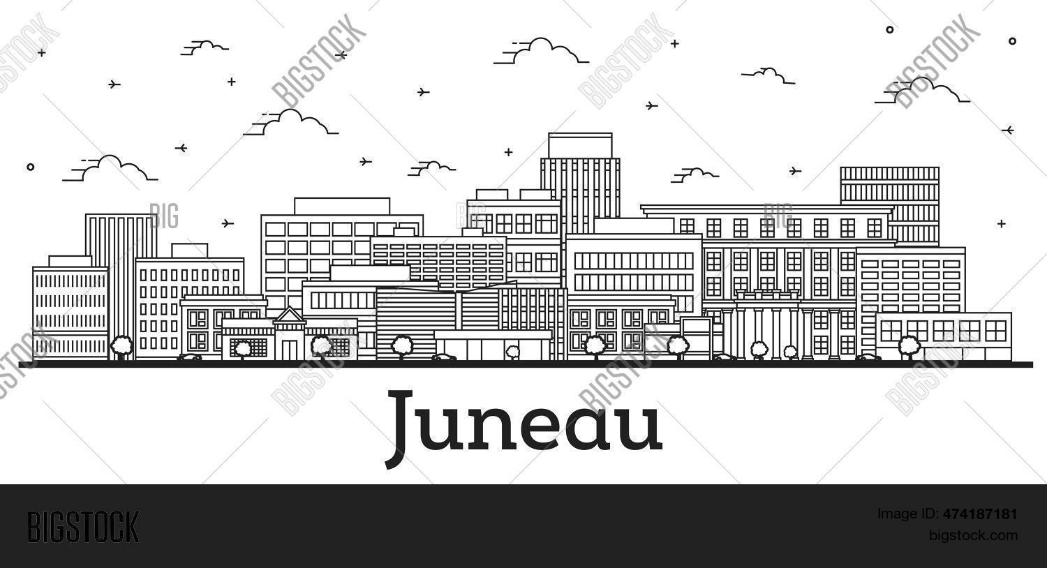 Outline Juneau Alaska Vector & Photo (Free Trial) | Bigstock