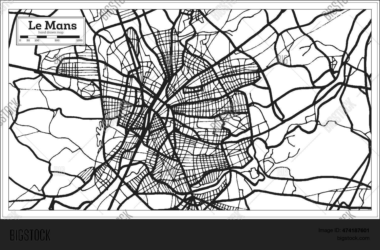 Le Mans France Map Vector & Photo (Free Trial) | Bigstock