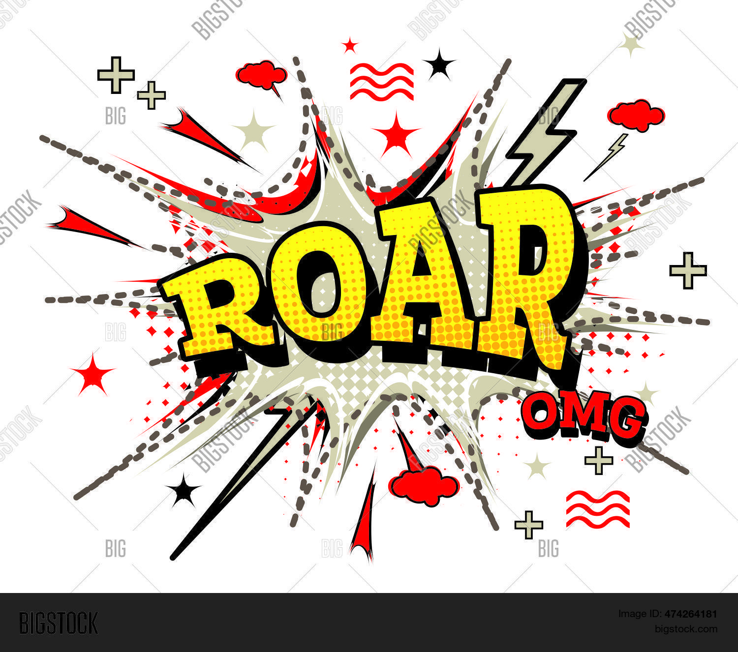 Roar Comic Text Pop Vector & Photo (Free Trial) | Bigstock