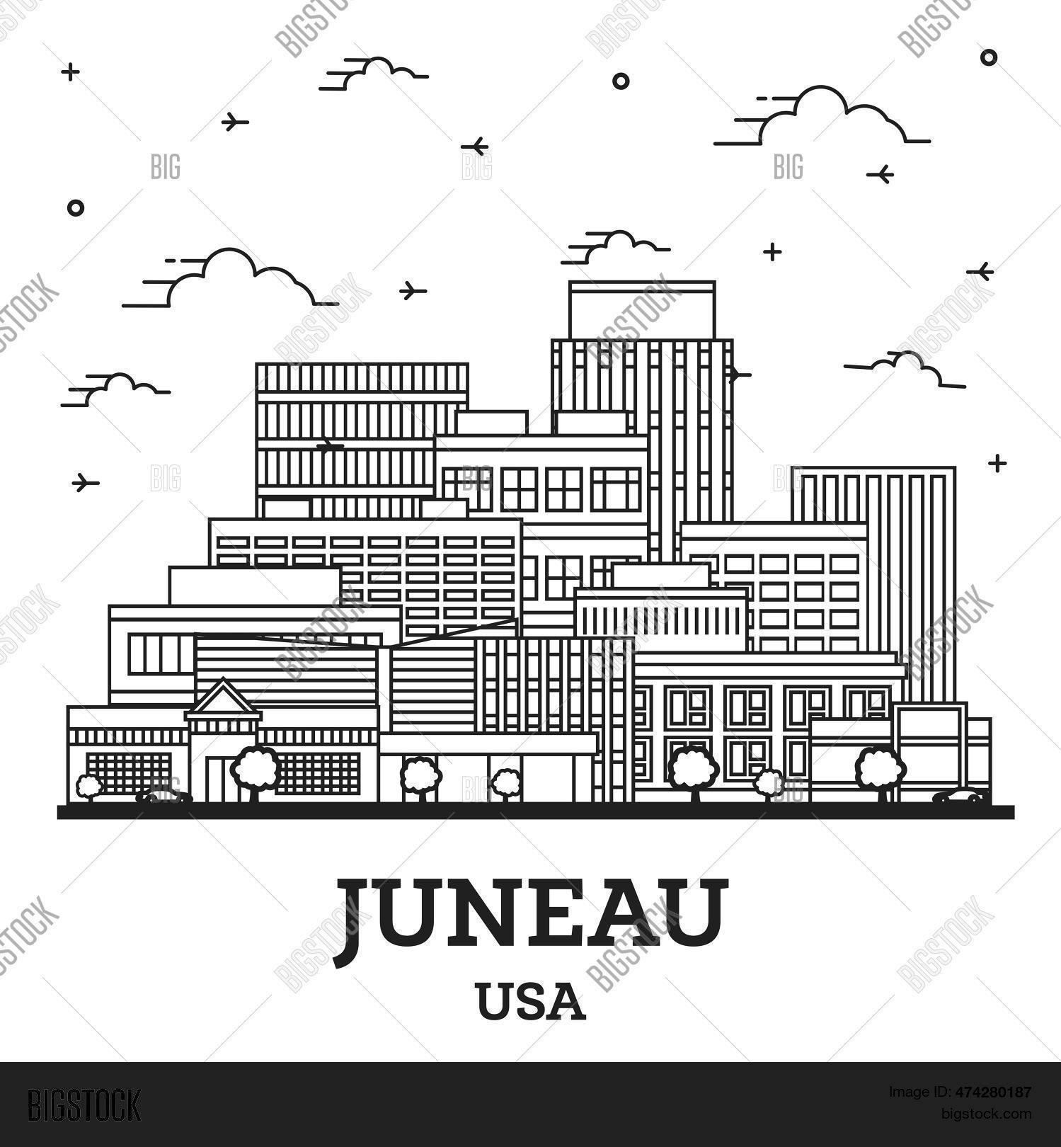 Outline Juneau Alaska Vector & Photo (Free Trial) | Bigstock