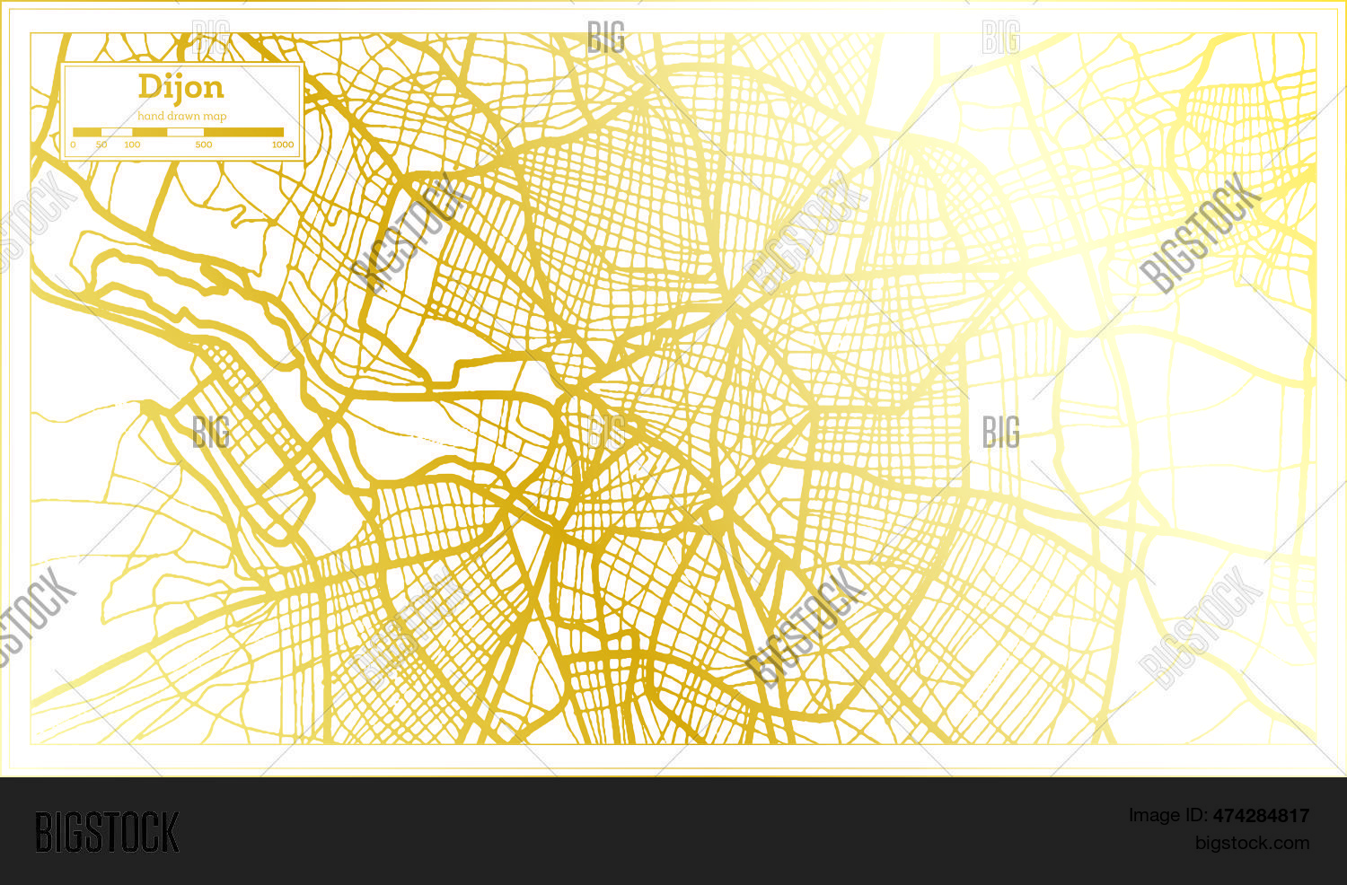 Dijon France City Map Vector & Photo (Free Trial) | Bigstock