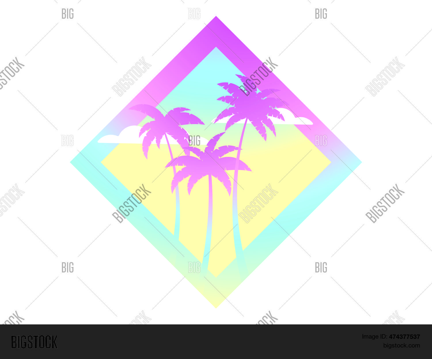 Banner Palm Trees On Vector & Photo (Free Trial) | Bigstock