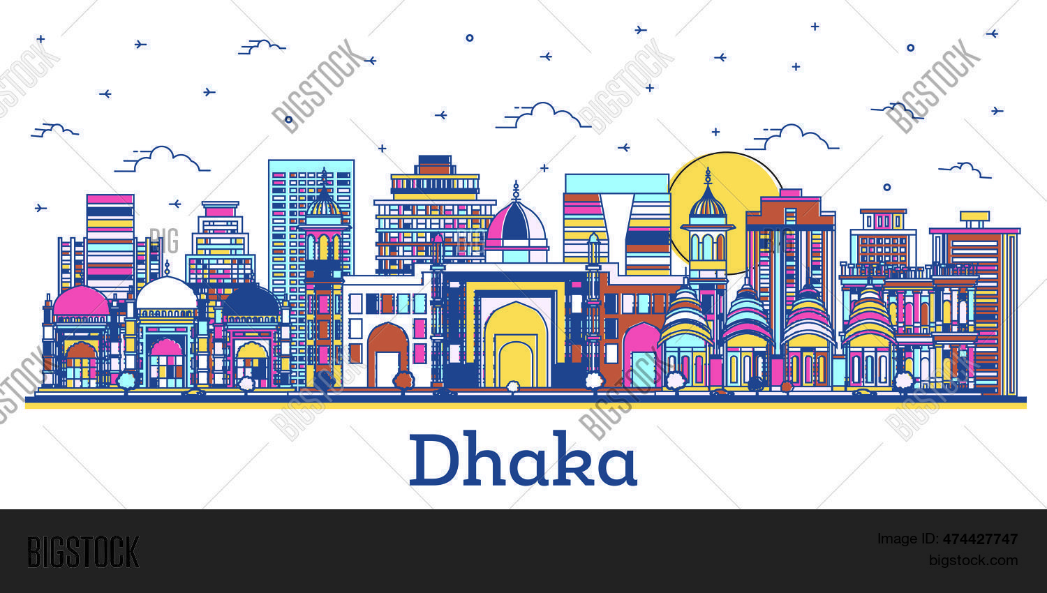 Outline Dhaka Vector & Photo (Free Trial) | Bigstock