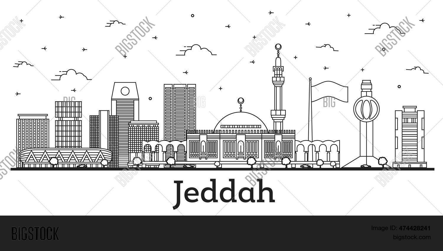 Outline Jeddah Saudi Vector & Photo (Free Trial) | Bigstock