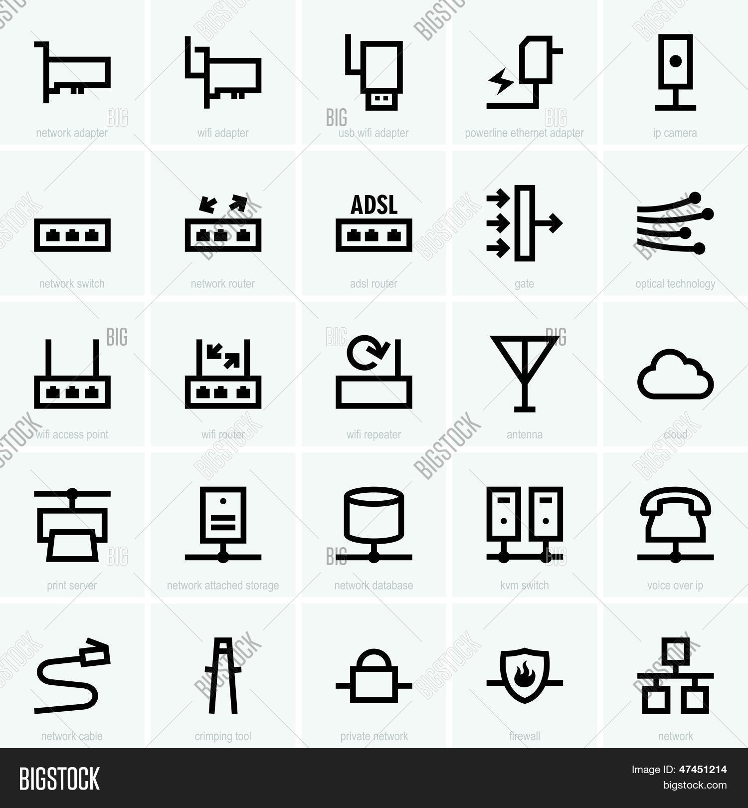 Network Icons Vector & Photo (Free Trial) | Bigstock