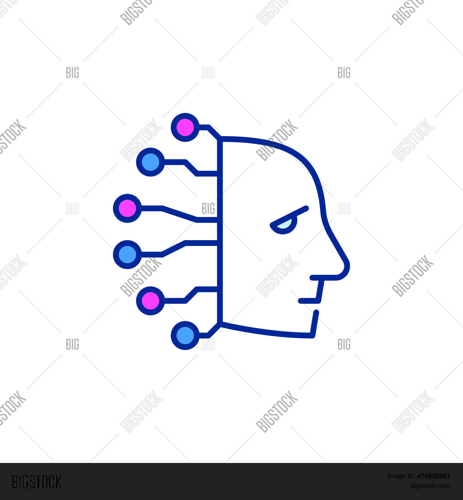 Ai Robot Head Vector Vector & Photo (Free Trial) | Bigstock
