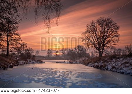 Dawn Over Winter Lake Image & Photo (Free Trial) | Bigstock