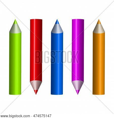 3d Pencils, Great Vector & Photo (Free Trial) | Bigstock