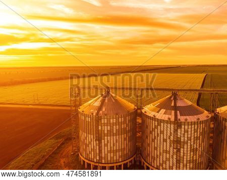 Grain Silos On Green Image & Photo (Free Trial) | Bigstock