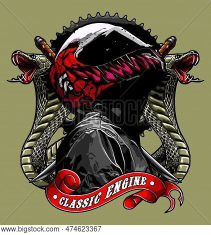 Biker Snake Vector & Photo (Free Trial) | Bigstock