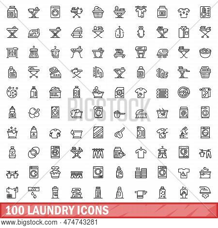 100 Laundry Icons Set Vector & Photo (Free Trial) | Bigstock