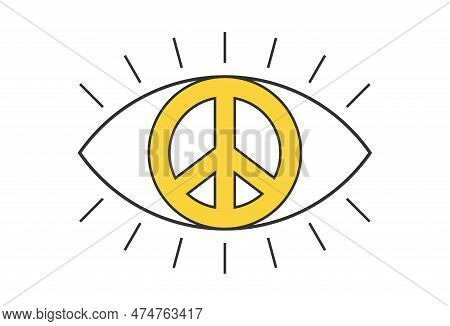 Retro Open Eye Peace Vector & Photo (Free Trial) | Bigstock