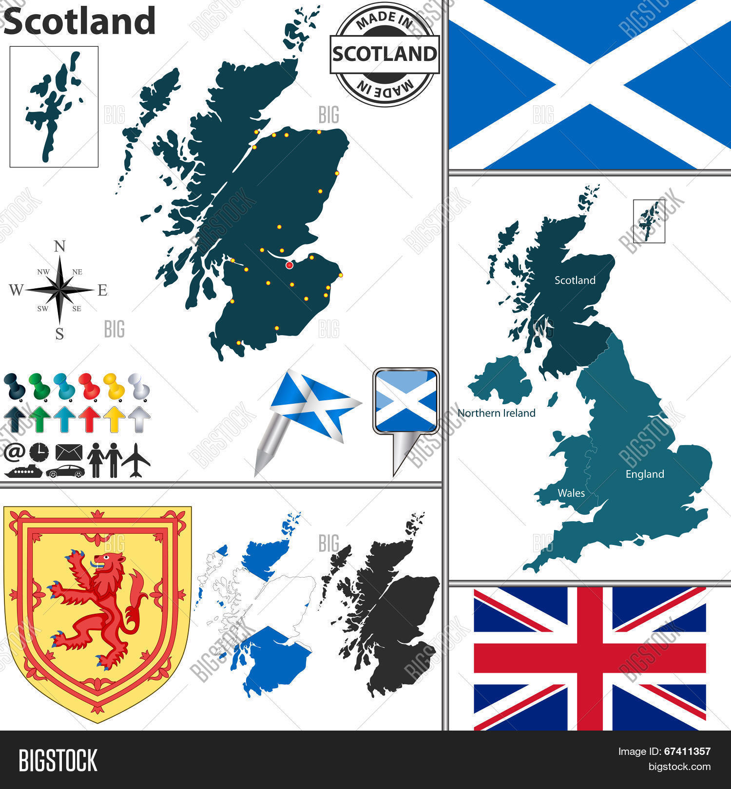 Map Scotland Vector & Photo (Free Trial) | Bigstock