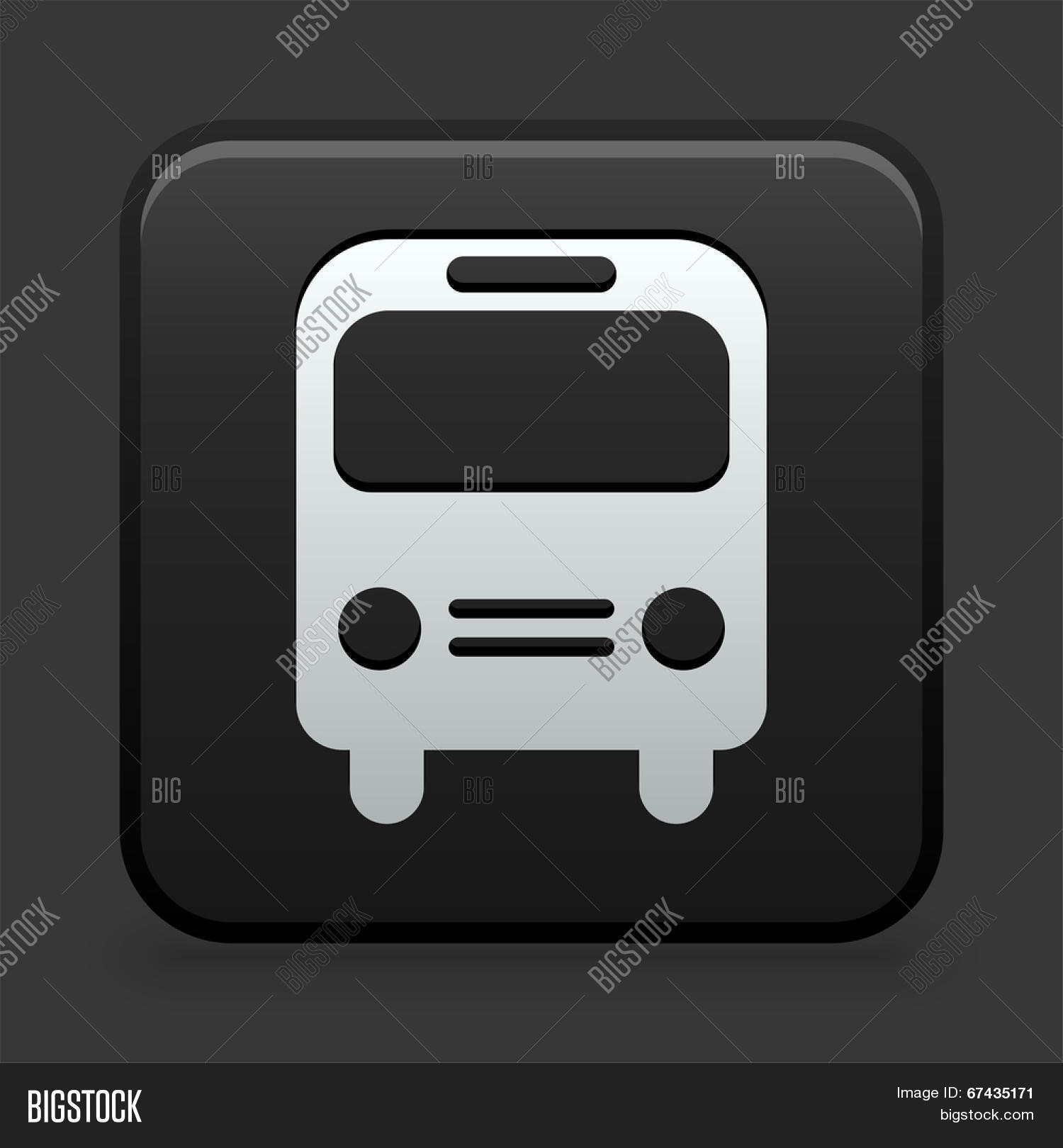 Bus Icon On Black Vector & Photo (Free Trial) | Bigstock