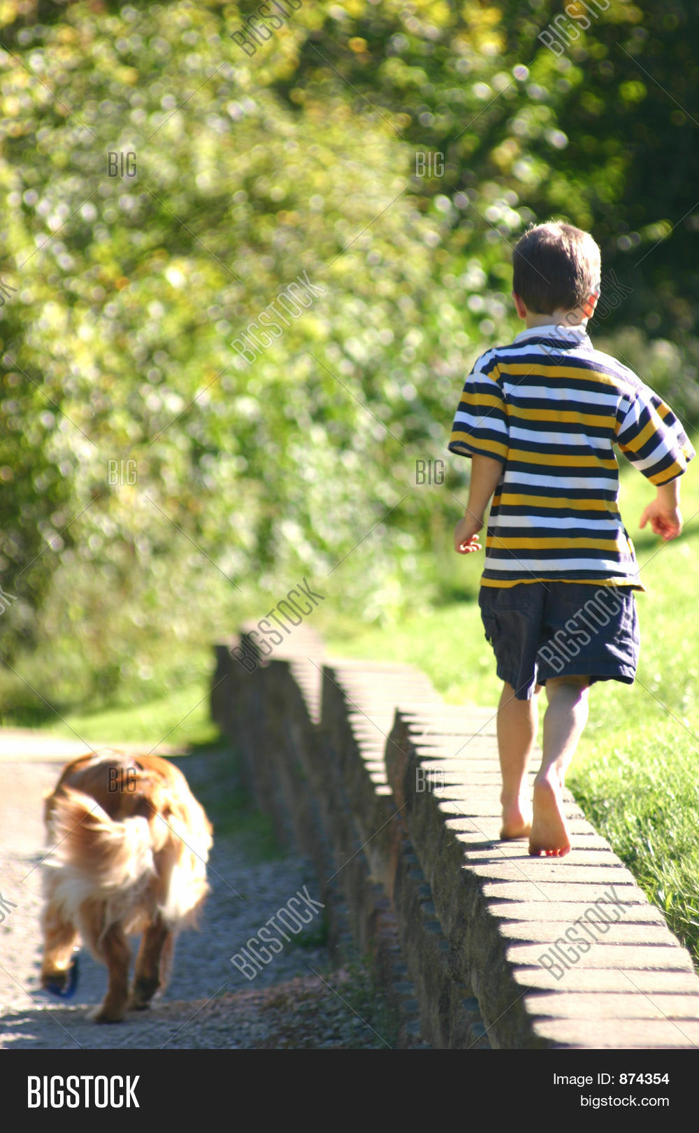 Boy Walking Dog Image & Photo (Free Trial) | Bigstock