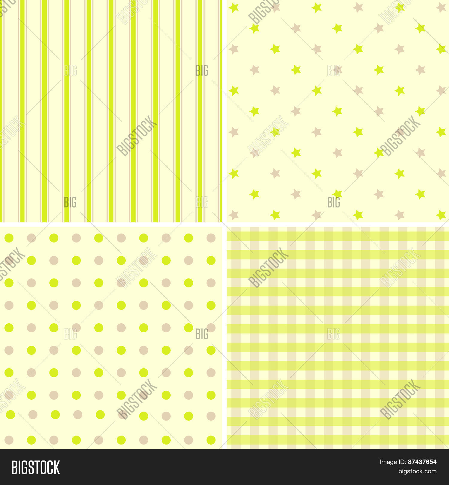 Cute Set 4 Background Vector & Photo (Free Trial) | Bigstock