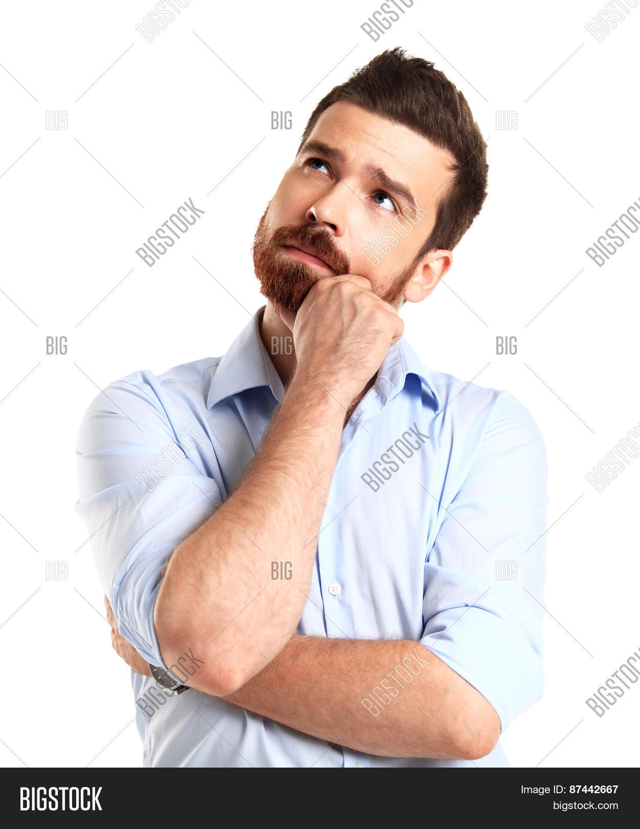 Thinking Man Isolated Image & Photo (Free Trial) | Bigstock
