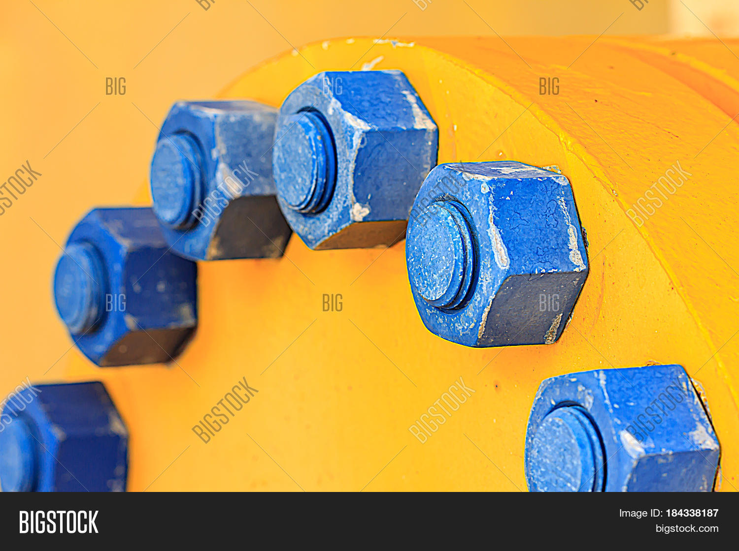 Stud Bolt Blue Nuts On Image & Photo (Free Trial) | Bigstock