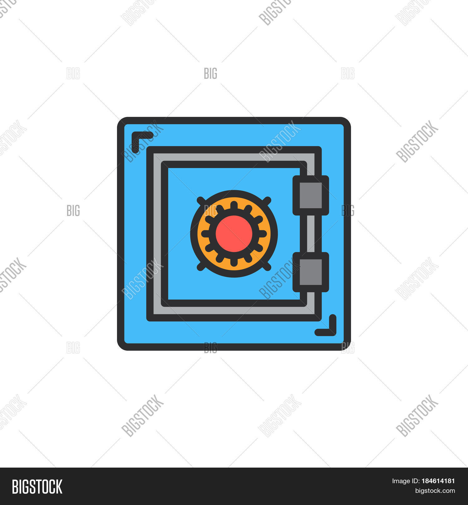Safe Line Icon Filled Vector & Photo (Free Trial) | Bigstock