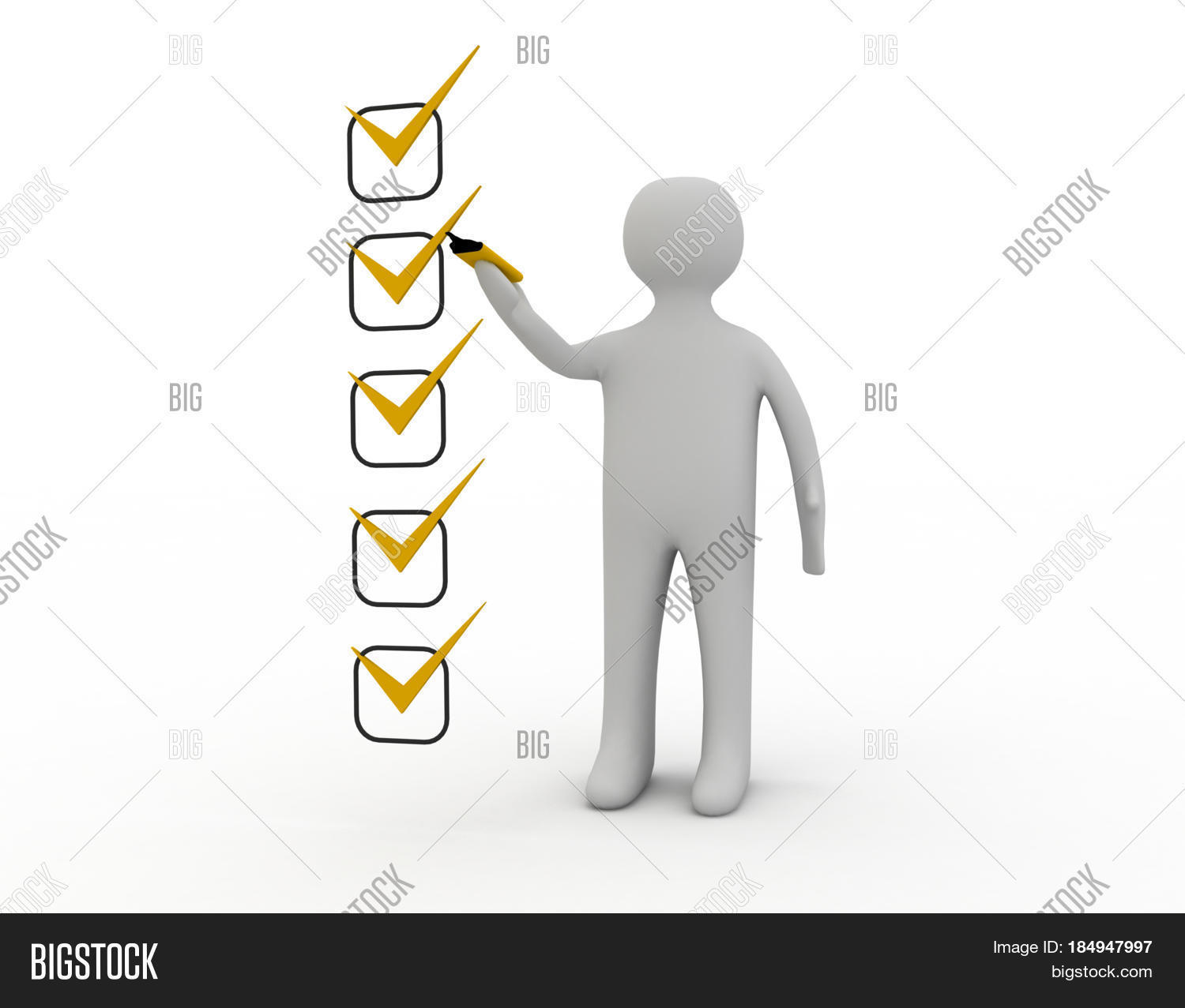 3d Man Checklist. . Image & Photo (Free Trial) | Bigstock