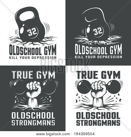 Gym Old-school Logo Vector & Photo (Free Trial) | Bigstock