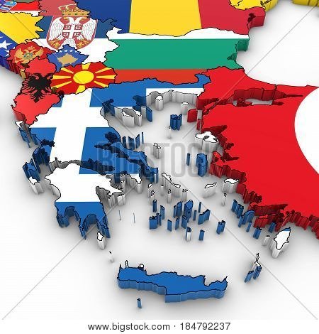 3D Map Balkans Image & Photo (Free Trial) | Bigstock