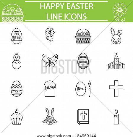 Happy Easter Line Vector & Photo (Free Trial) | Bigstock