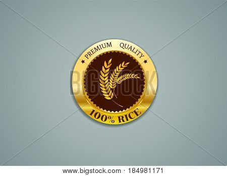 Rice Label Gold Vector & Photo (Free Trial) | Bigstock