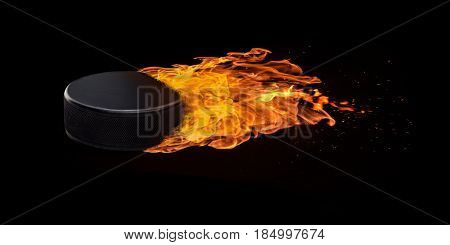 Flying Hockey Puck Image & Photo (Free Trial) | Bigstock