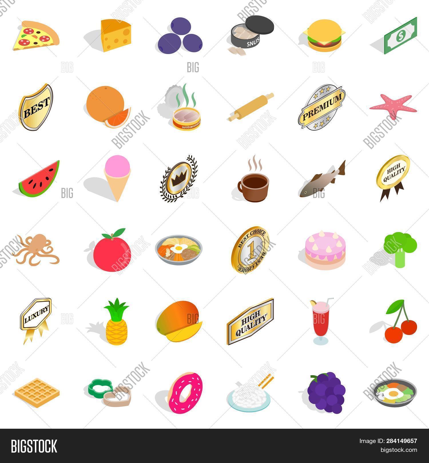 Dish Icons Set. Image & Photo (Free Trial) | Bigstock