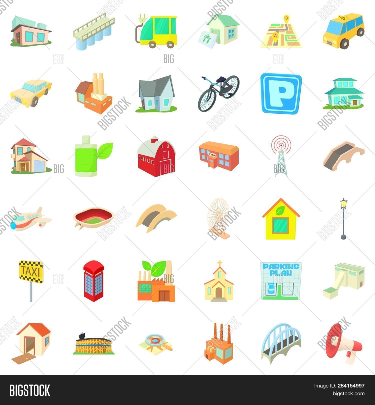 Small City Icons Set. Image & Photo (Free Trial) | Bigstock