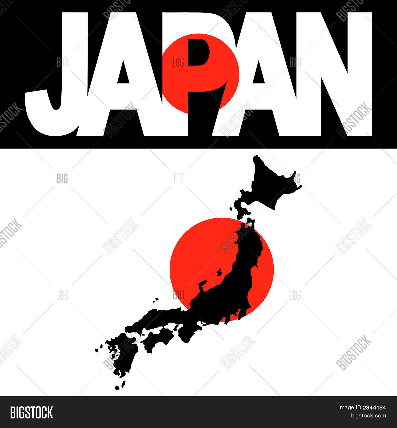 Map Japan Flag Text Vector & Photo (Free Trial) | Bigstock
