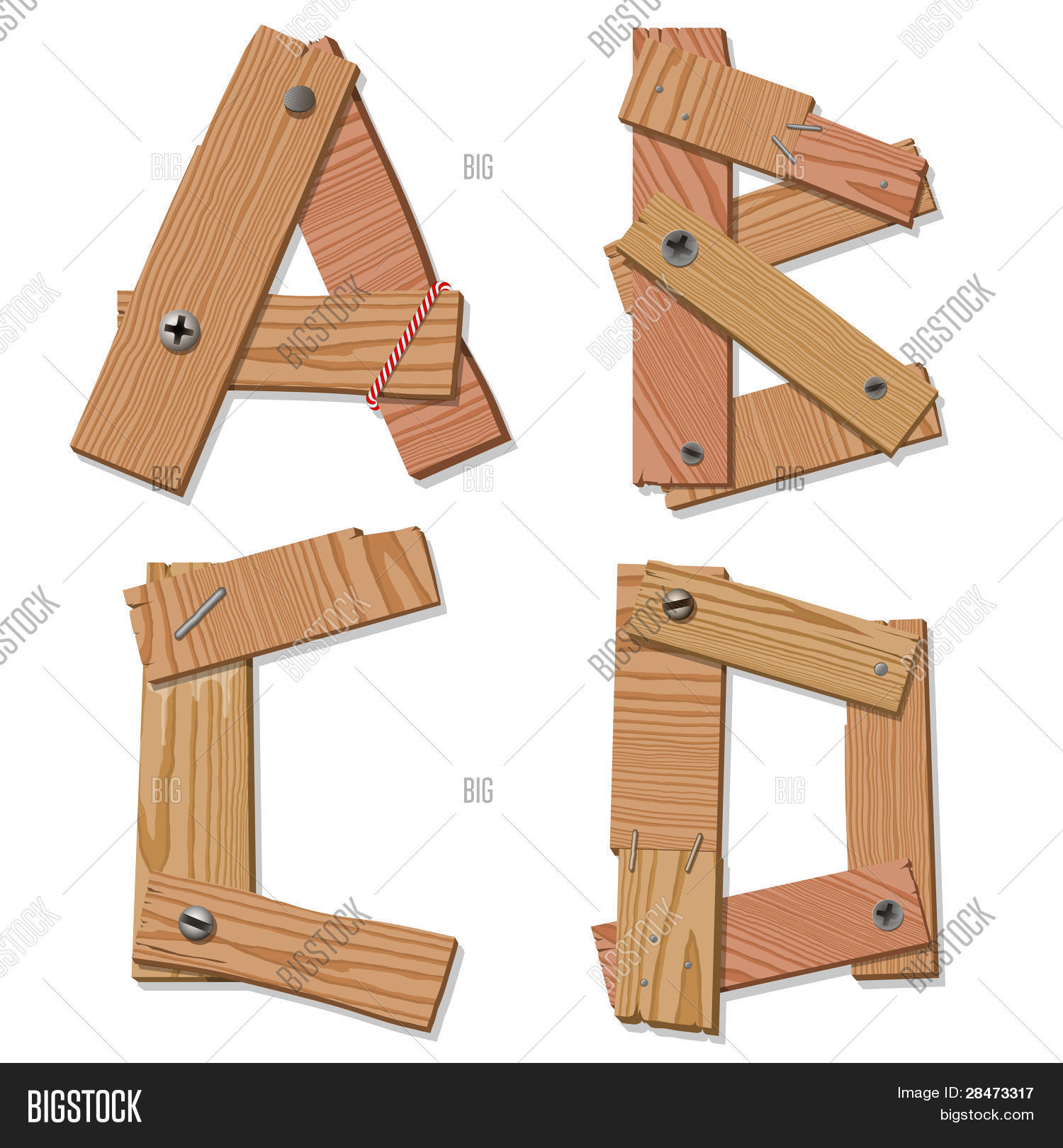 Rustic Wooden Font Image & Photo (Free Trial) | Bigstock