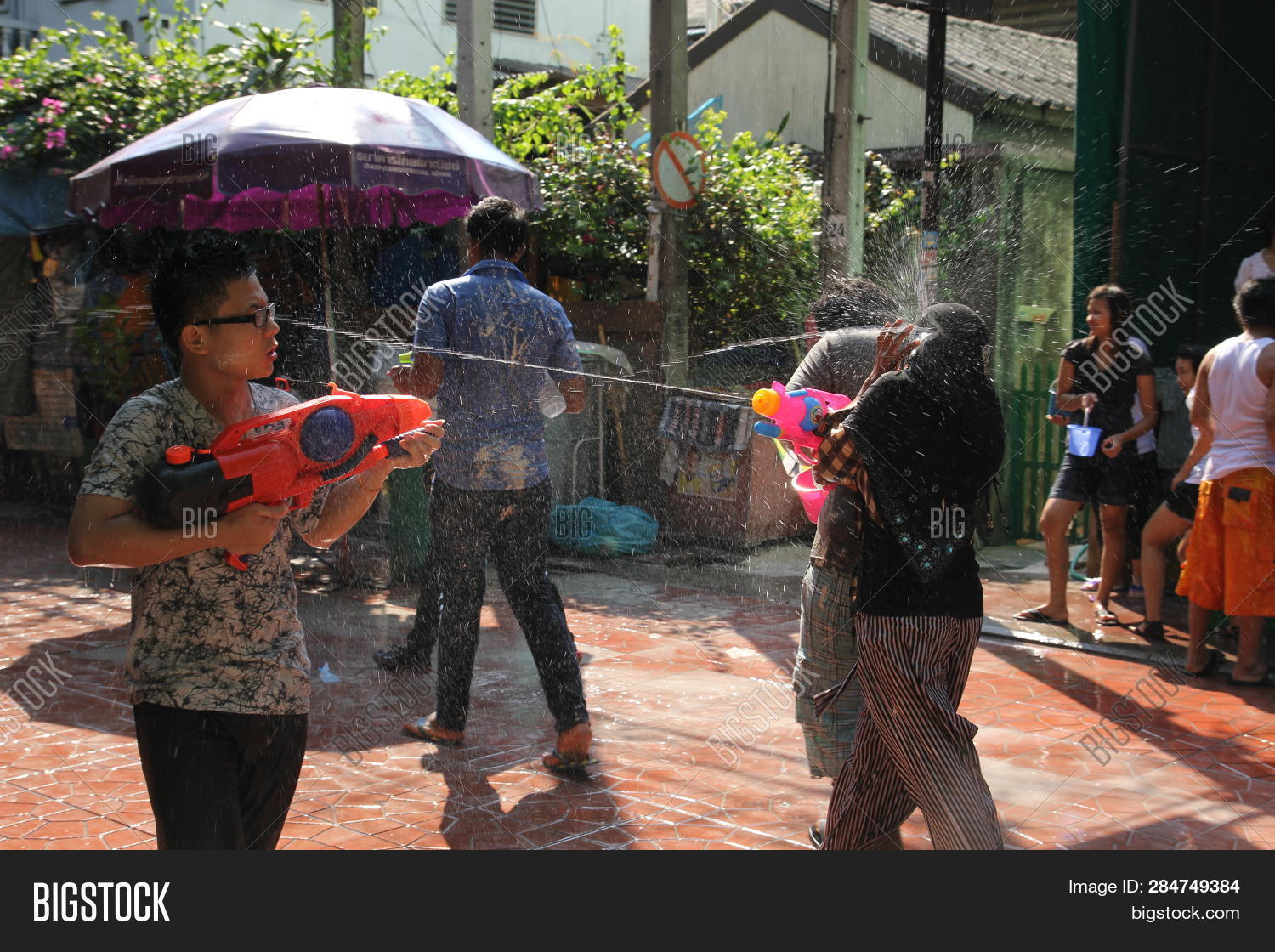 Water Fight Songkran Image & Photo (Free Trial) | Bigstock