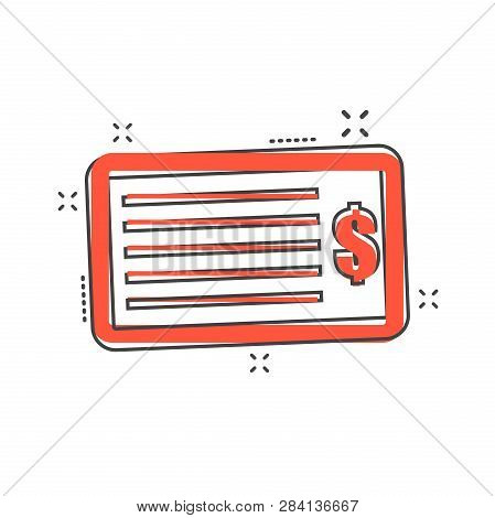 Cartoon Money Check Vector & Photo (Free Trial) | Bigstock