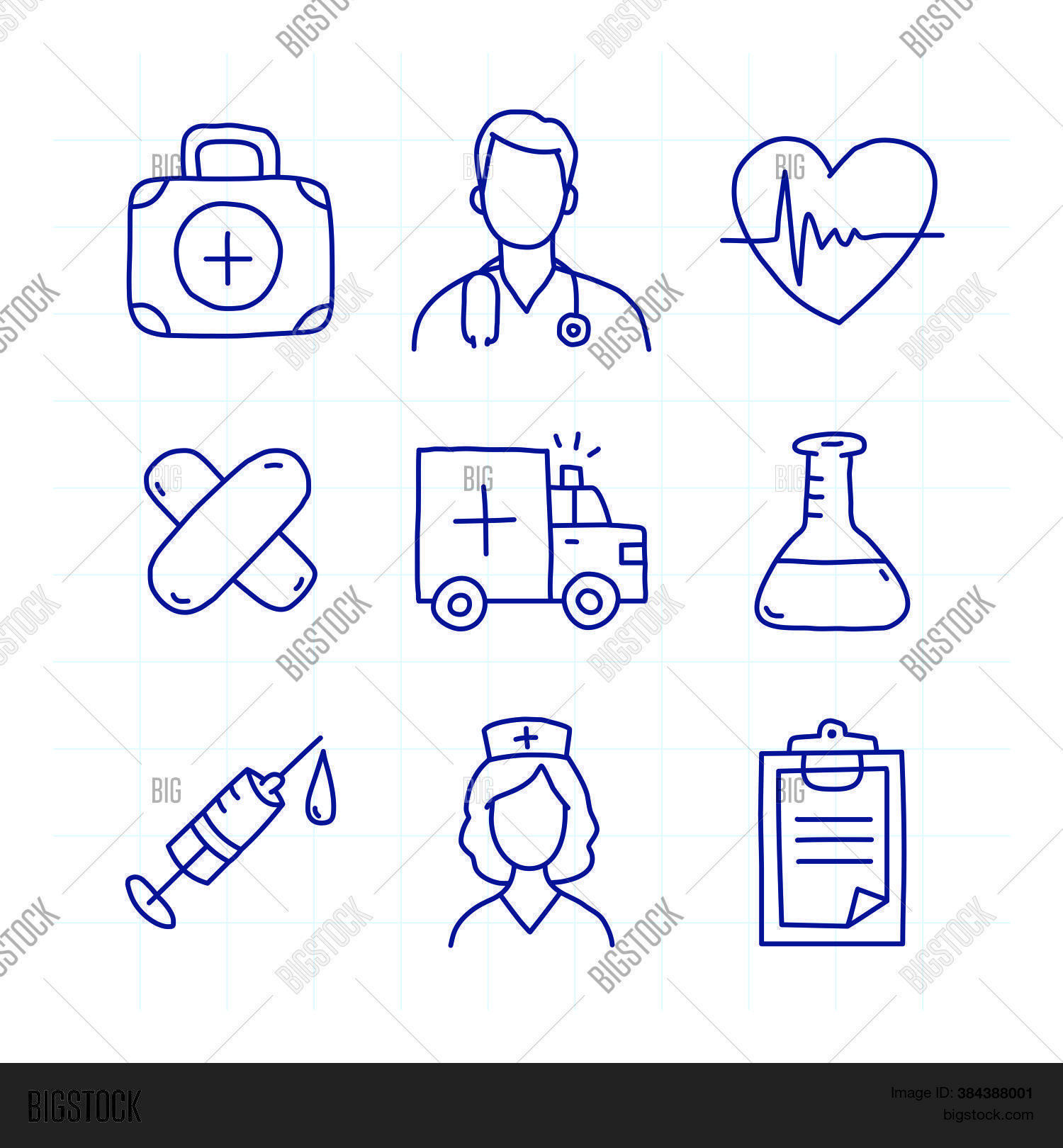 Doodle Medical Icons Vector & Photo (Free Trial) | Bigstock