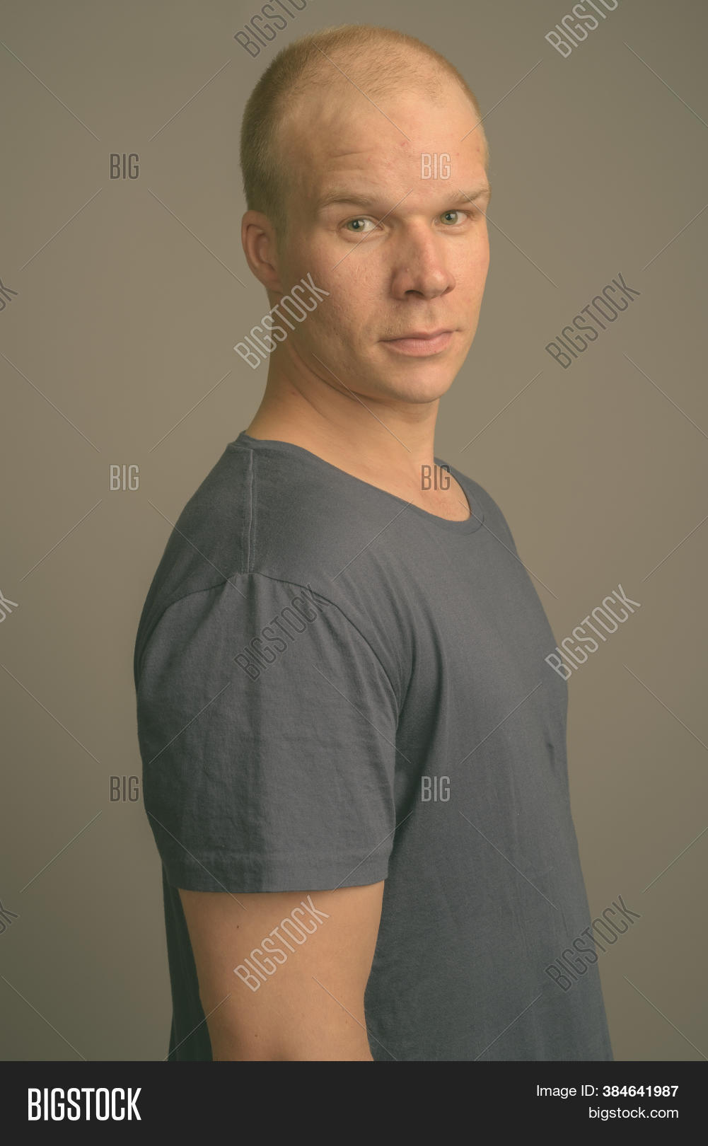 Bald Man Wearing Blue Image & Photo (Free Trial) | Bigstock
