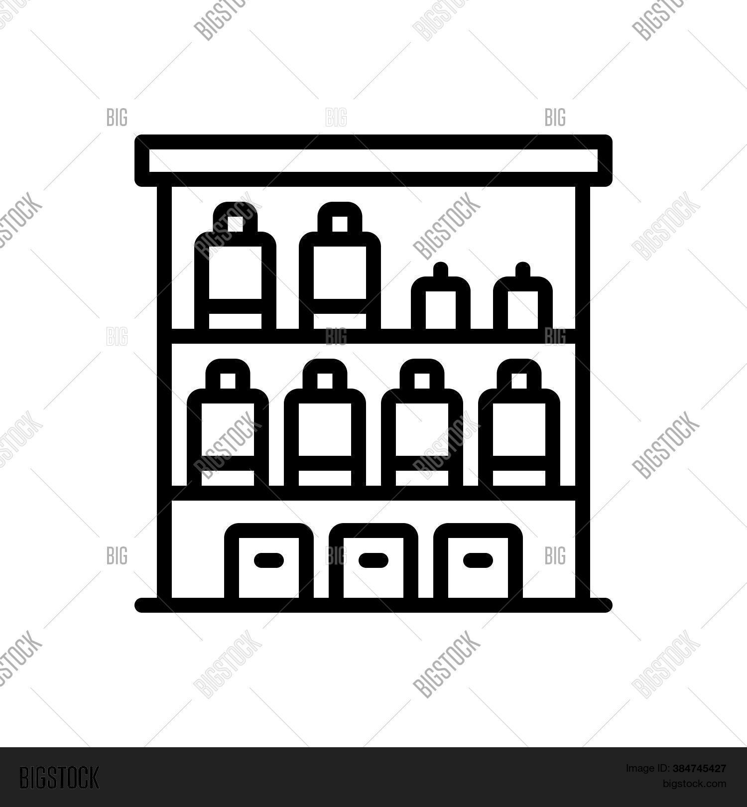 Black Line Icon Shelf Vector & Photo (Free Trial) | Bigstock